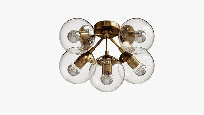 CEILING LIGHT MODO 5 BRASS COLOR DESIGNED 3D model | CGTrader