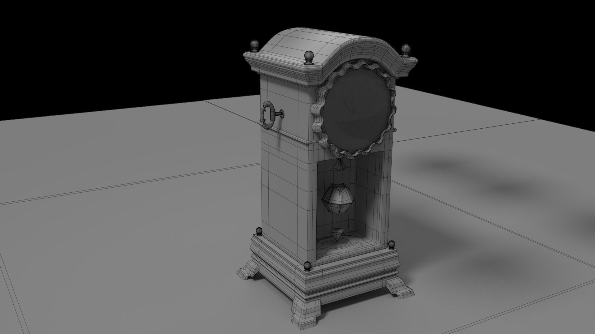 3D model clock grandfather on wooden table VR / AR / low-poly | CGTrader