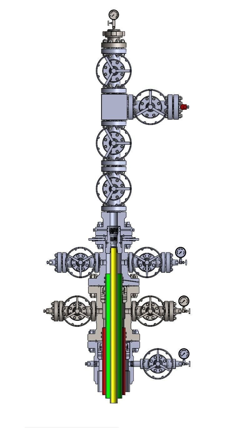 WELLHEAD ASSEMBLY REAL DIMENSION 3D model 3D printable | CGTrader
