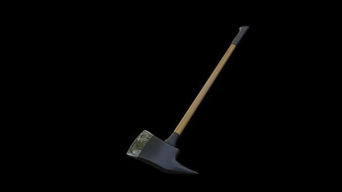 3D model Fire axe low poly 3D model PBR game ready VR / AR / low-poly ...