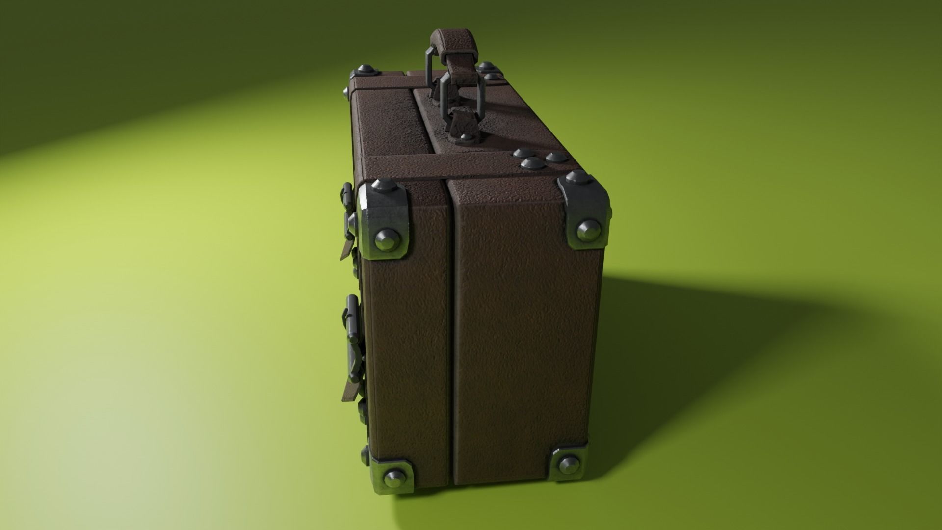 Lowpoly PBR leather suitcase game ready free VR / AR / low-poly 3D ...