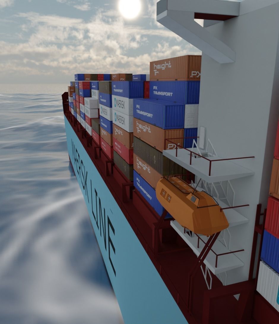 Container ship 3D model | CGTrader
