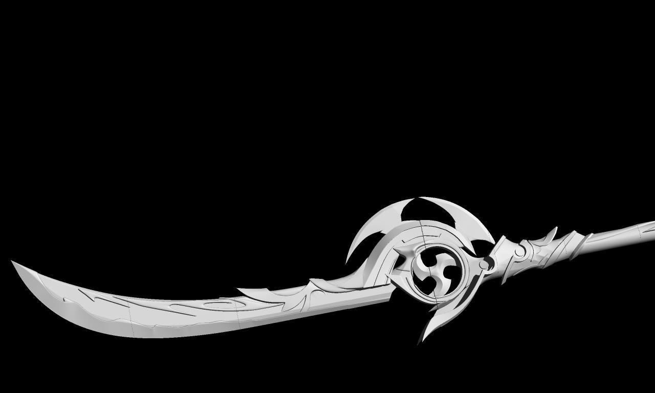 Genshin impact Engulfing Lightning Raiden shogun lance 3D model 3D ...