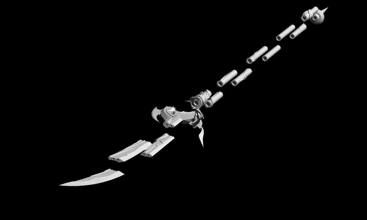 Genshin impact Engulfing Lightning Raiden shogun lance 3D model 3D ...