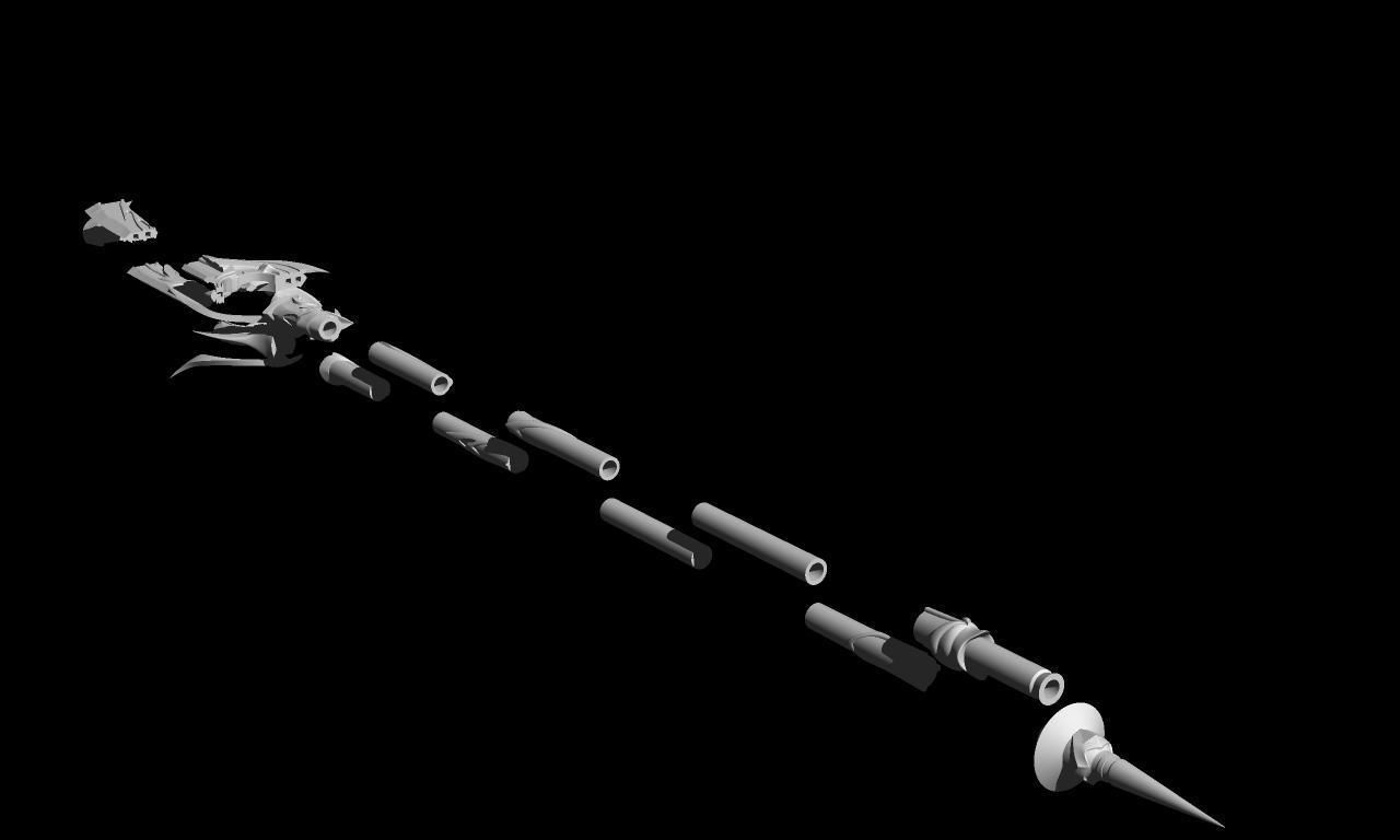 Genshin impact Engulfing Lightning Raiden shogun lance 3D model 3D ...