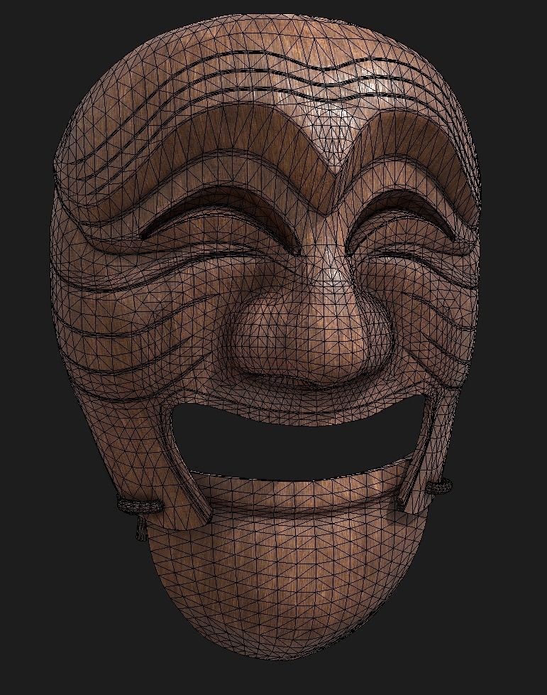 3D model Hahoe Tal - Korean Traditional Mask VR / AR / low-poly | CGTrader