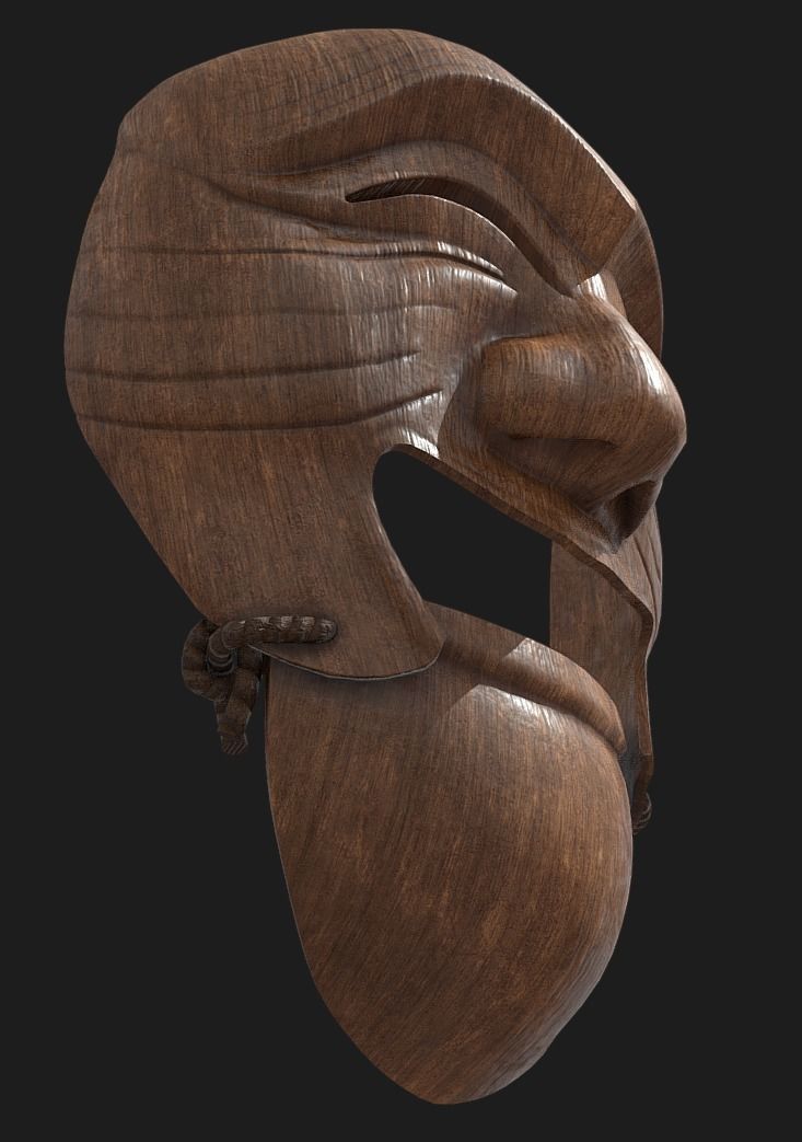 3D model Hahoe Tal - Korean Traditional Mask VR / AR / low-poly | CGTrader