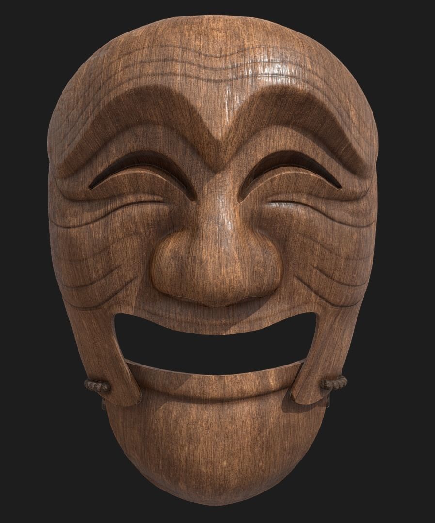 3D model Hahoe Tal - Korean Traditional Mask VR / AR / low-poly | CGTrader