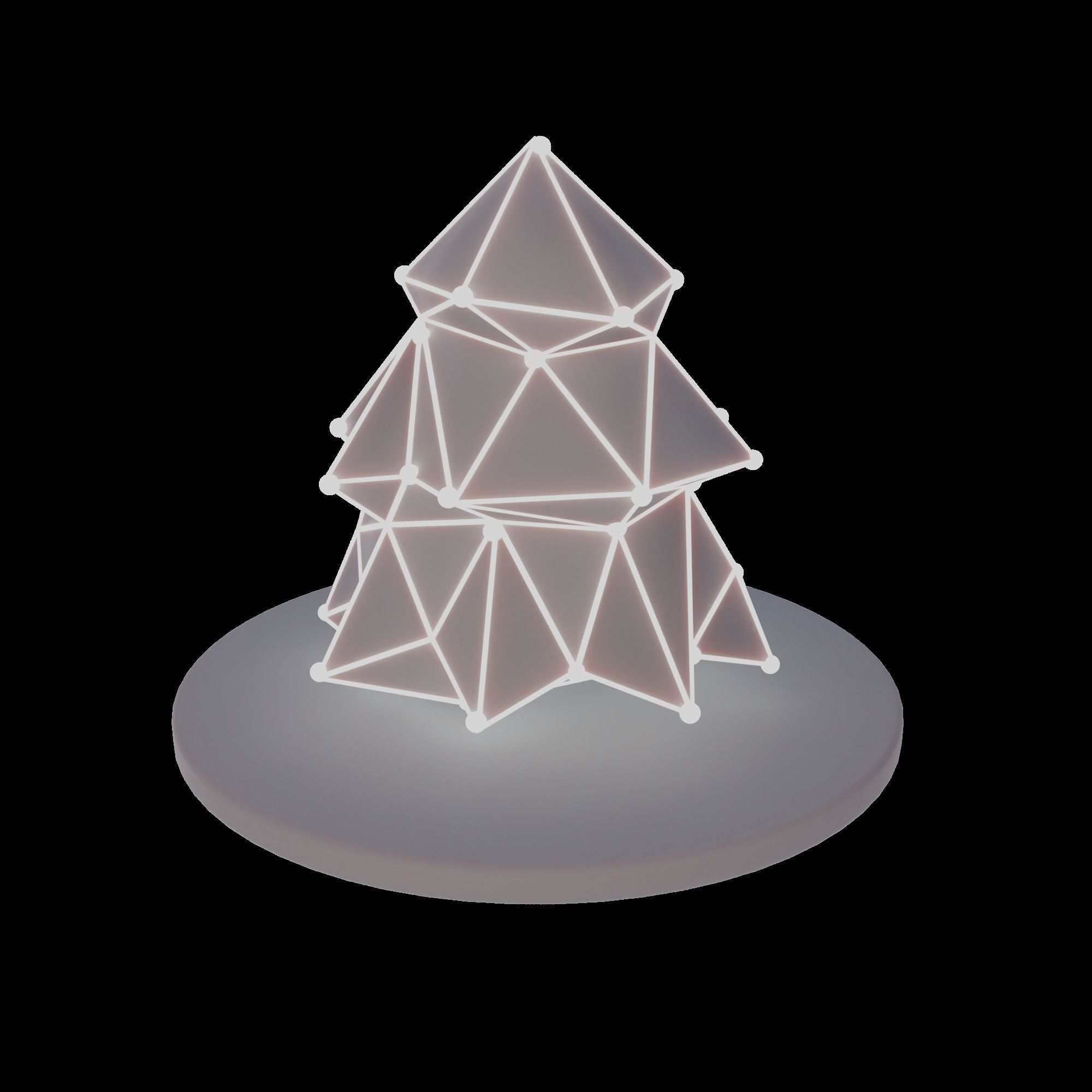 3D model Animated tech Tree - 2k Loop video - 241 png render - snow sky ...