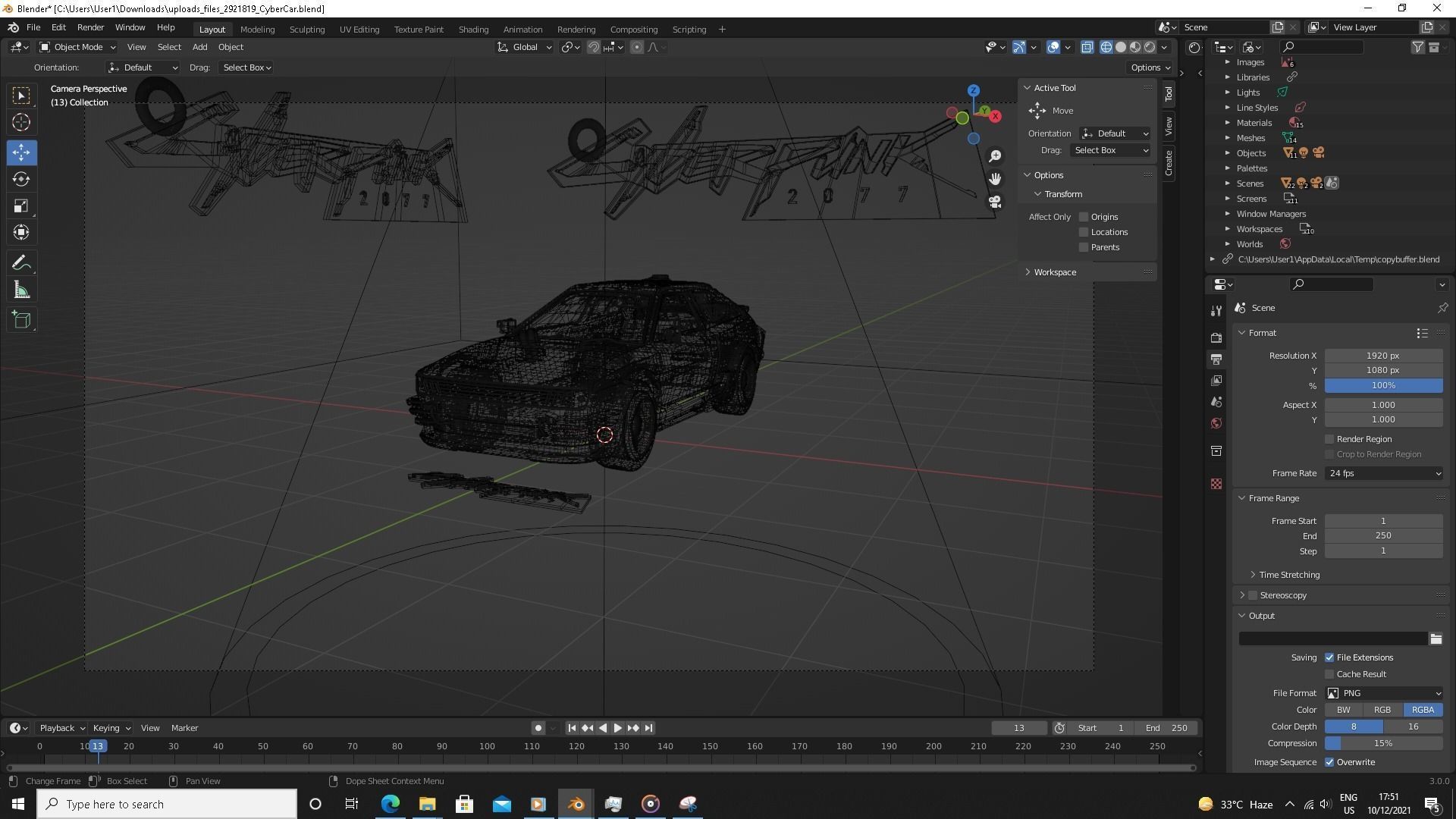 Cyber car free 3D model rigged | CGTrader