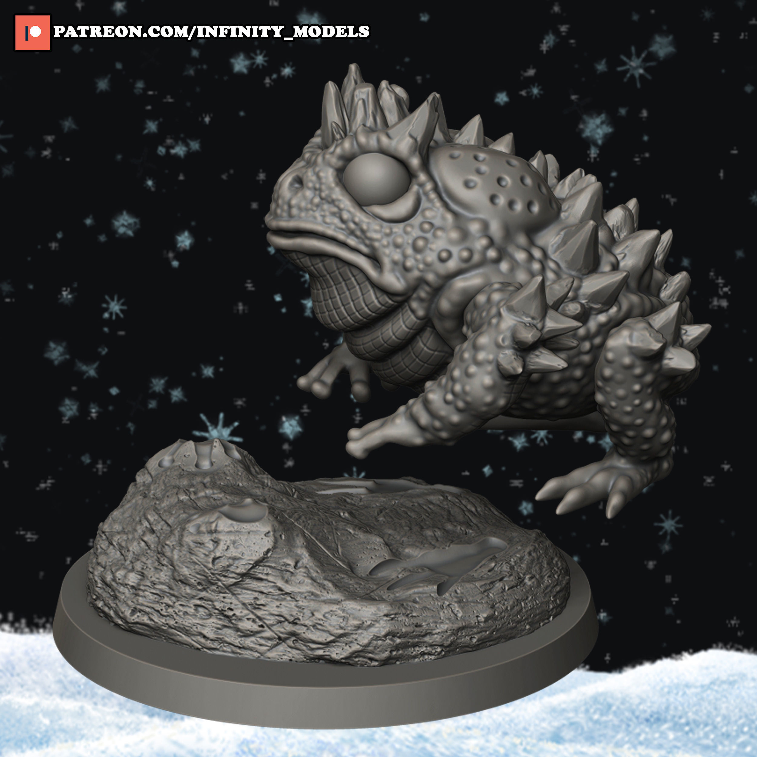 Ice Toad - Tabletop Miniature 3D model 3D printable | CGTrader