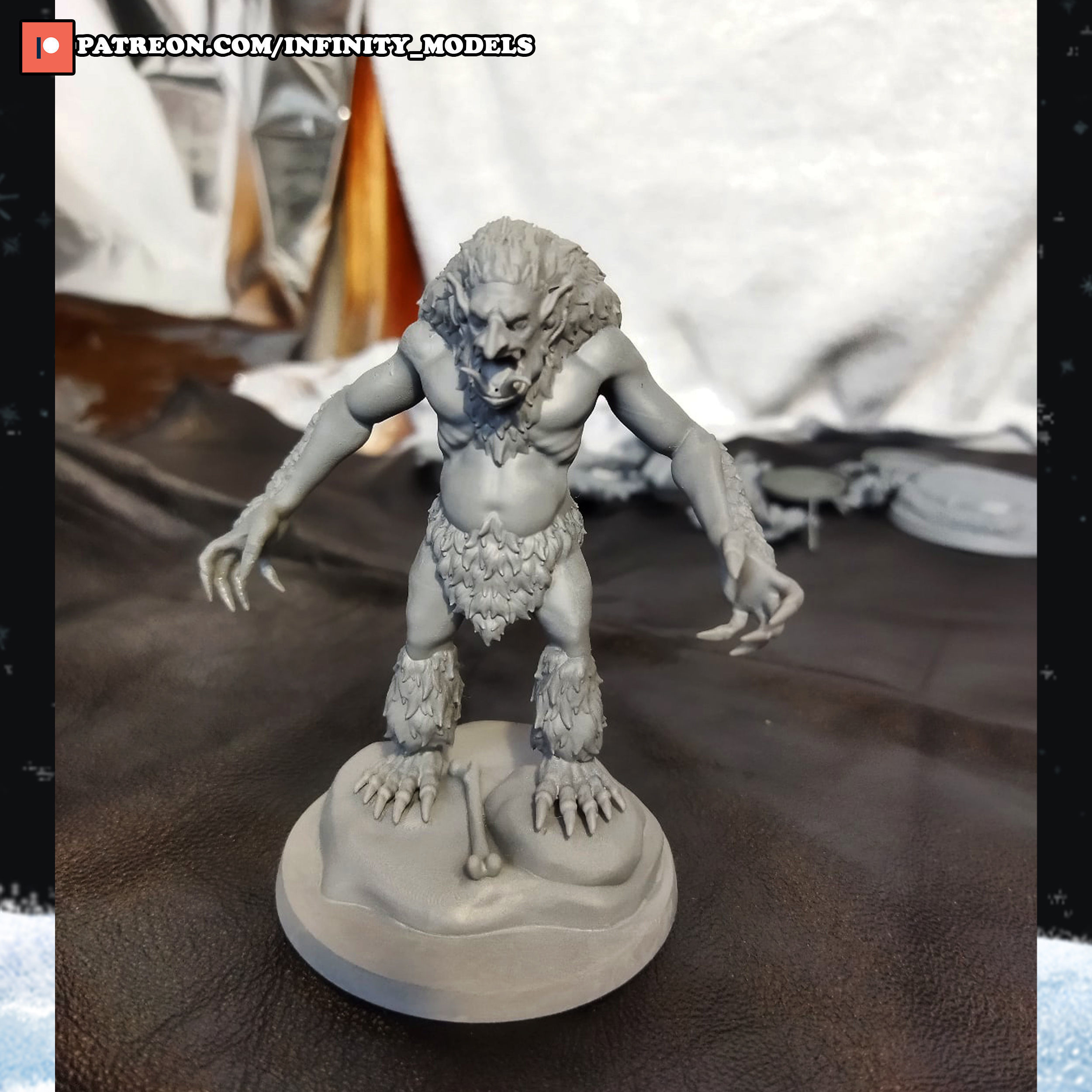 Ice Troll- Tabletop Miniature 3D model 3D printable | CGTrader