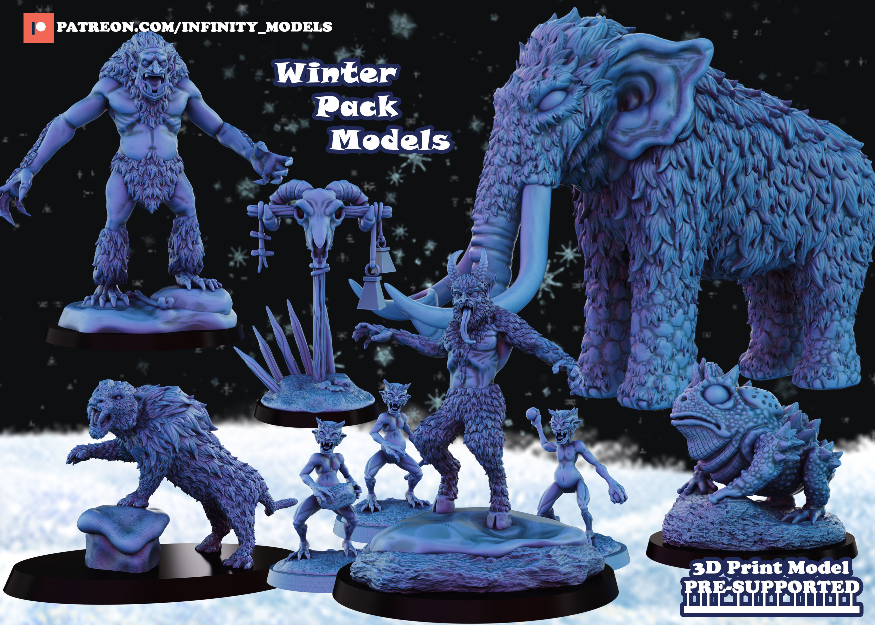 Ice Troll- Tabletop Miniature 3D model 3D printable | CGTrader