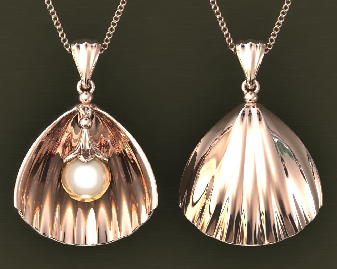 Pendant Shell Pearl 3D model 3D printable | CGTrader