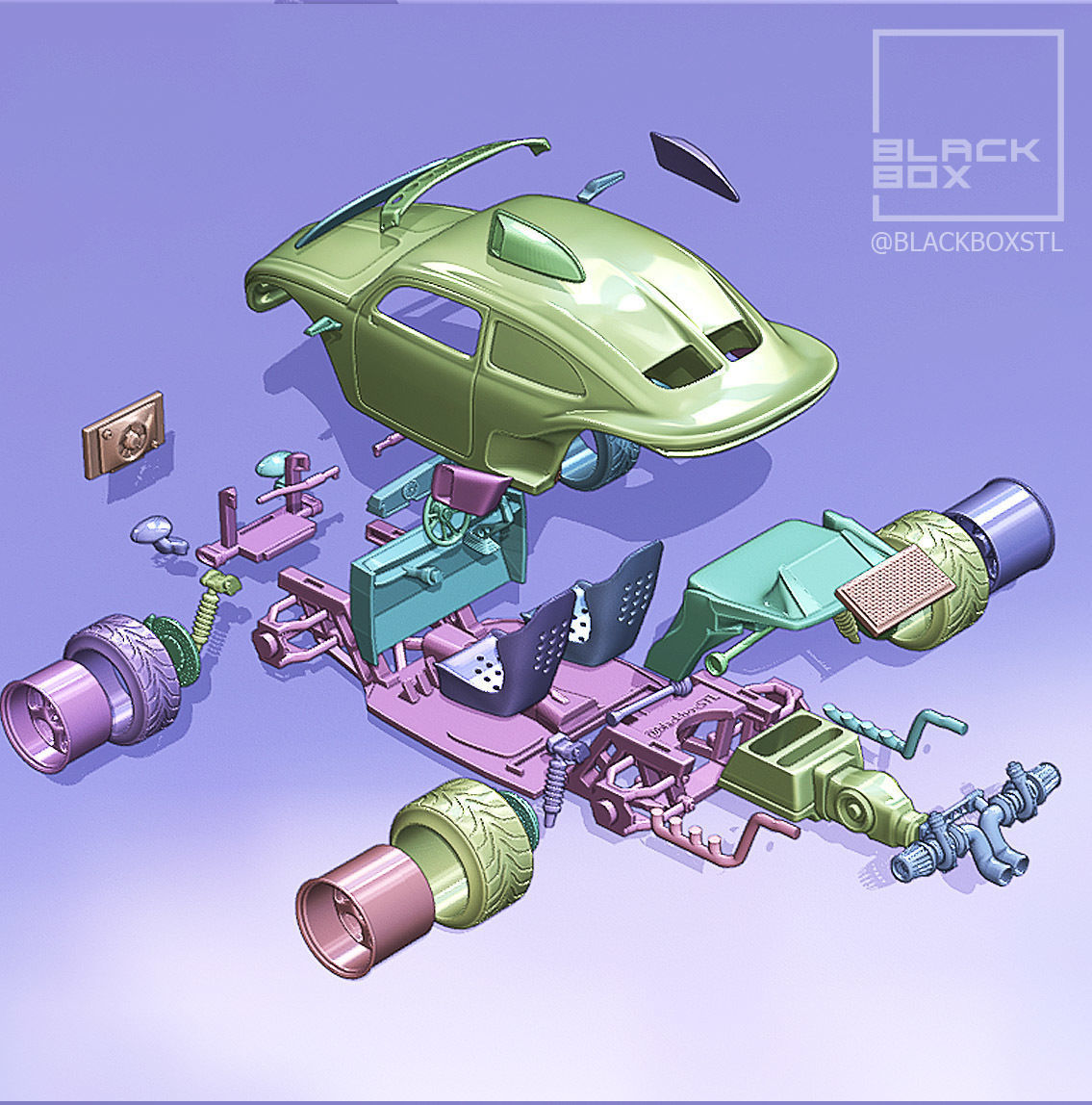 HOT BUG 1-24 FULL MODELKIT 3D model 3D printable | CGTrader