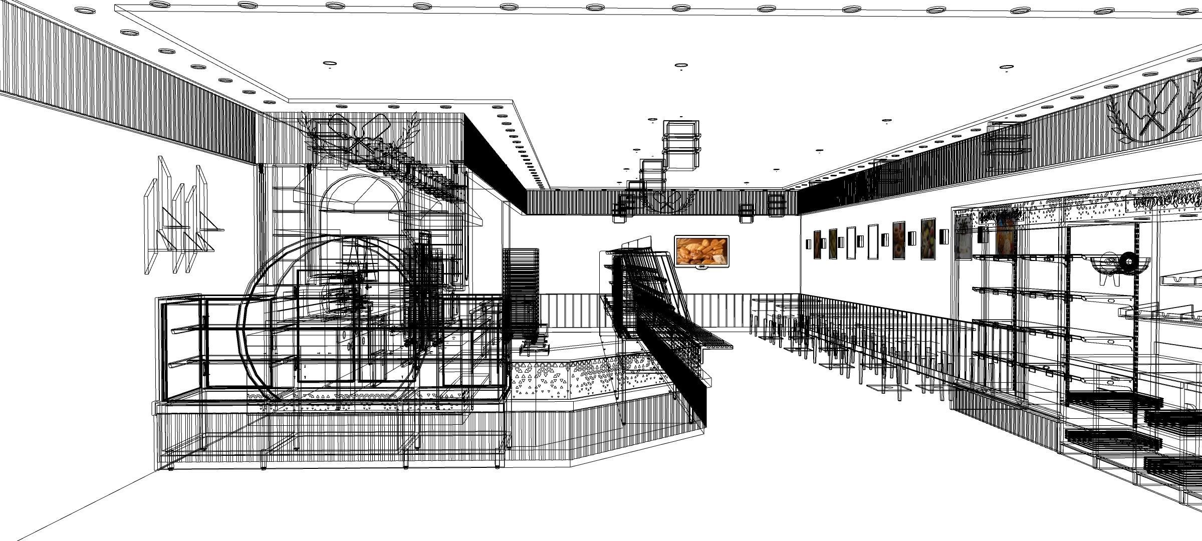 bakery pastry display cases patisserie oven bread shop 3D model | CGTrader