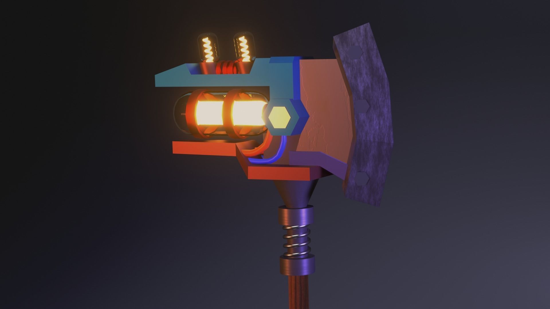 3D model Cyber-axe axe with lights VR / AR / low-poly | CGTrader