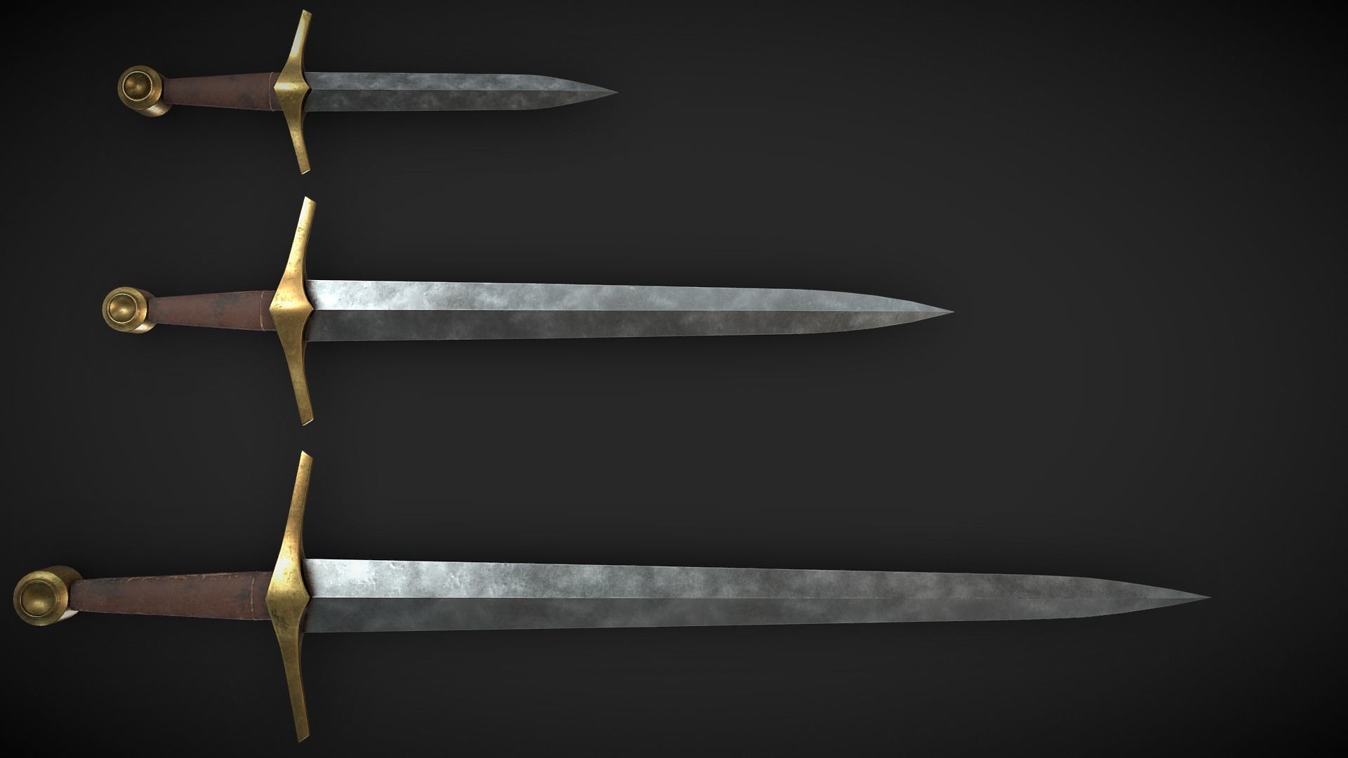 3D model Dagger Short sword and Longsword VR / AR / low-poly | CGTrader