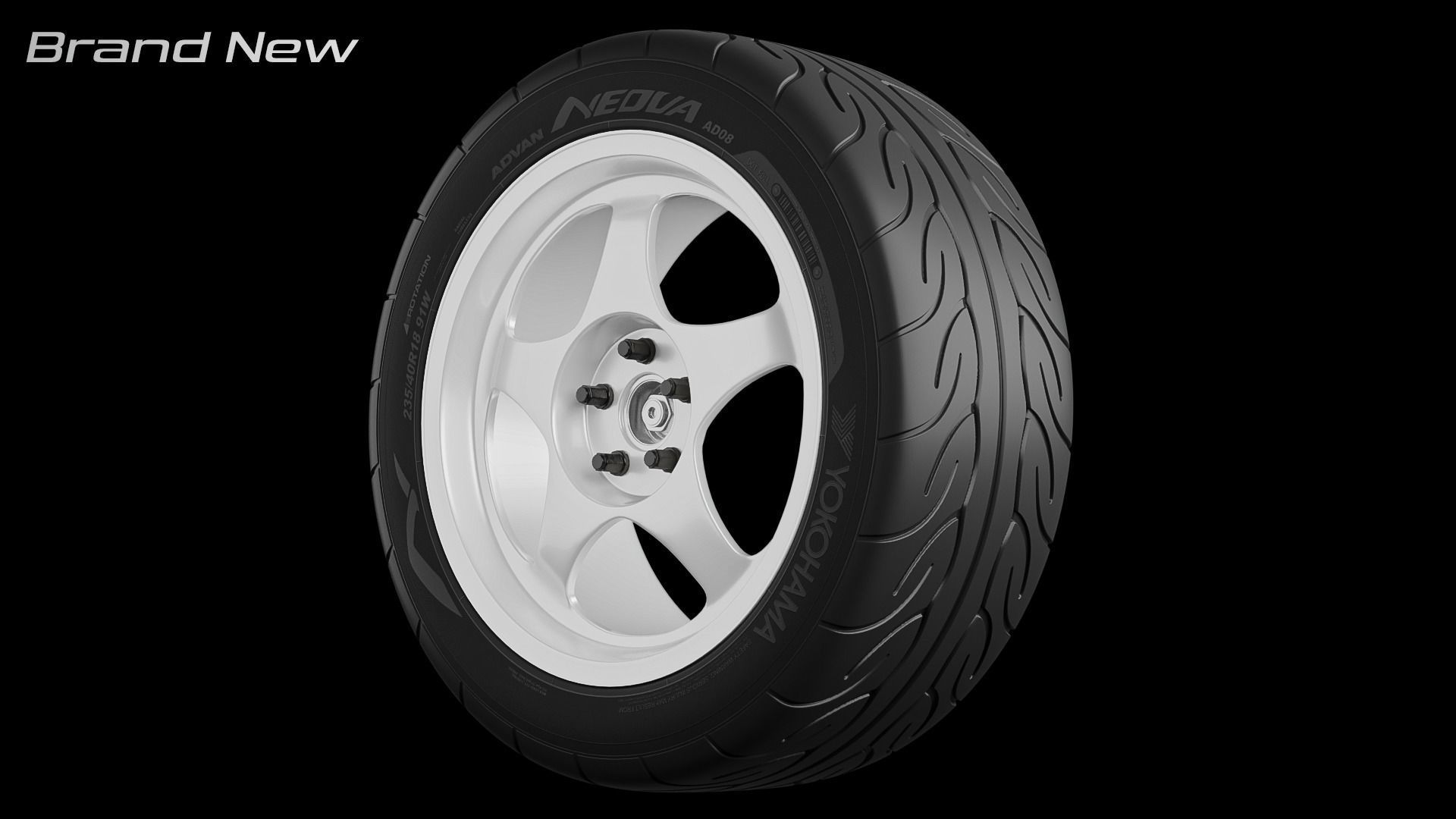 Yokohama Advan Neova AD08 Semi-Slick Tyre free 3D model | CGTrader
