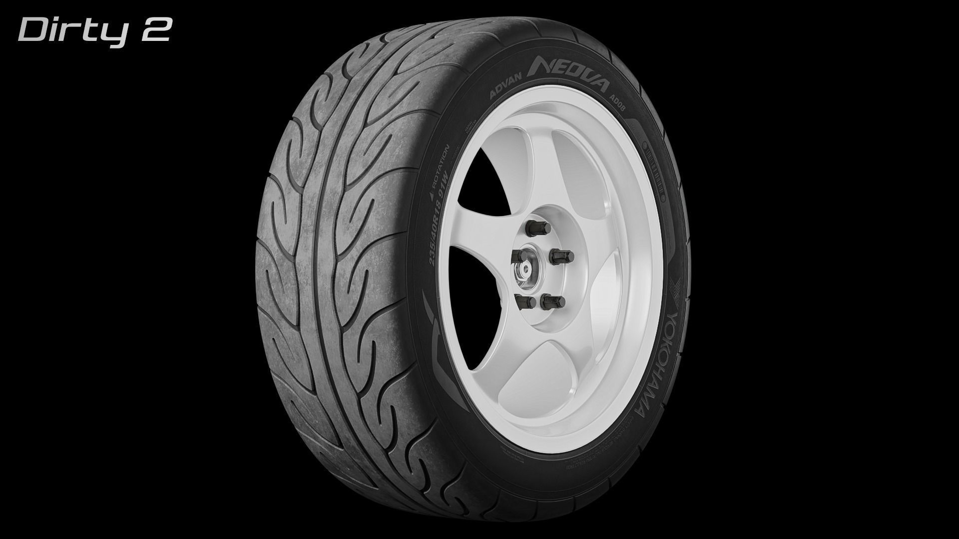 Yokohama Advan Neova AD08 Semi-Slick Tyre free 3D model | CGTrader