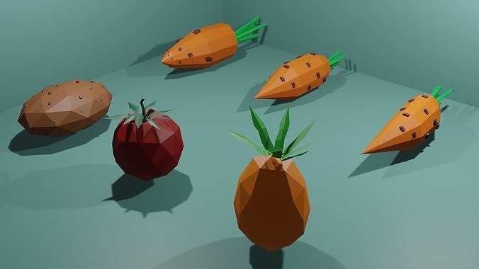 vegetables fruits and in style free 3D model | CGTrader
