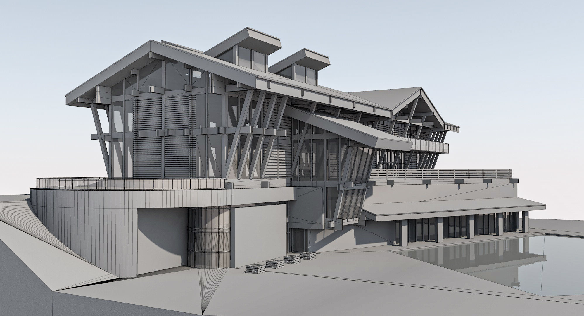 Asian Library Building 3D model | CGTrader