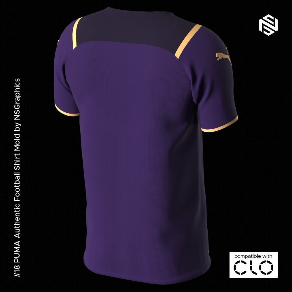 PUMA Authentic Football Shirt for CLO3D-Marvelous Designer free 3D ...