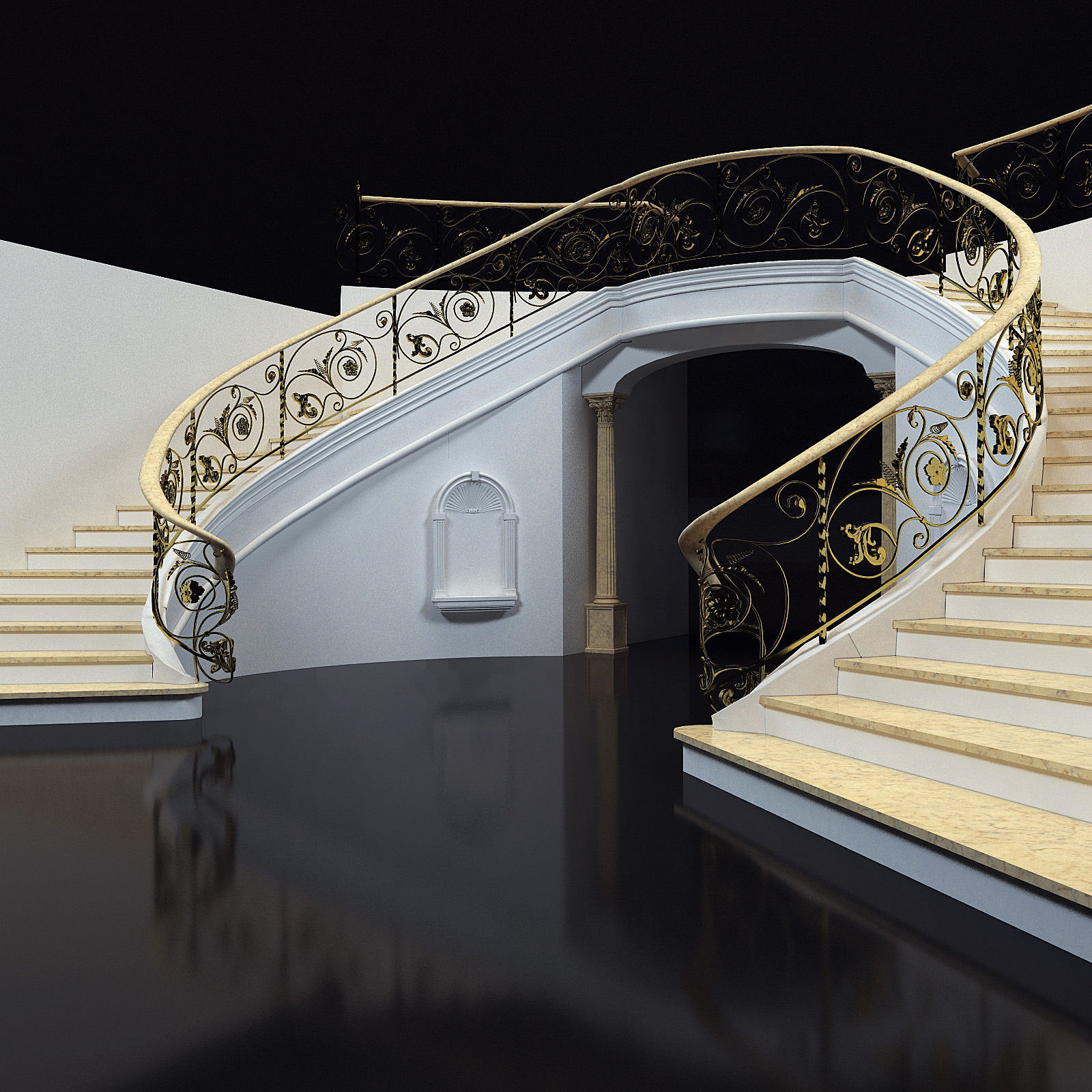 classical marble staircase 3D model | CGTrader