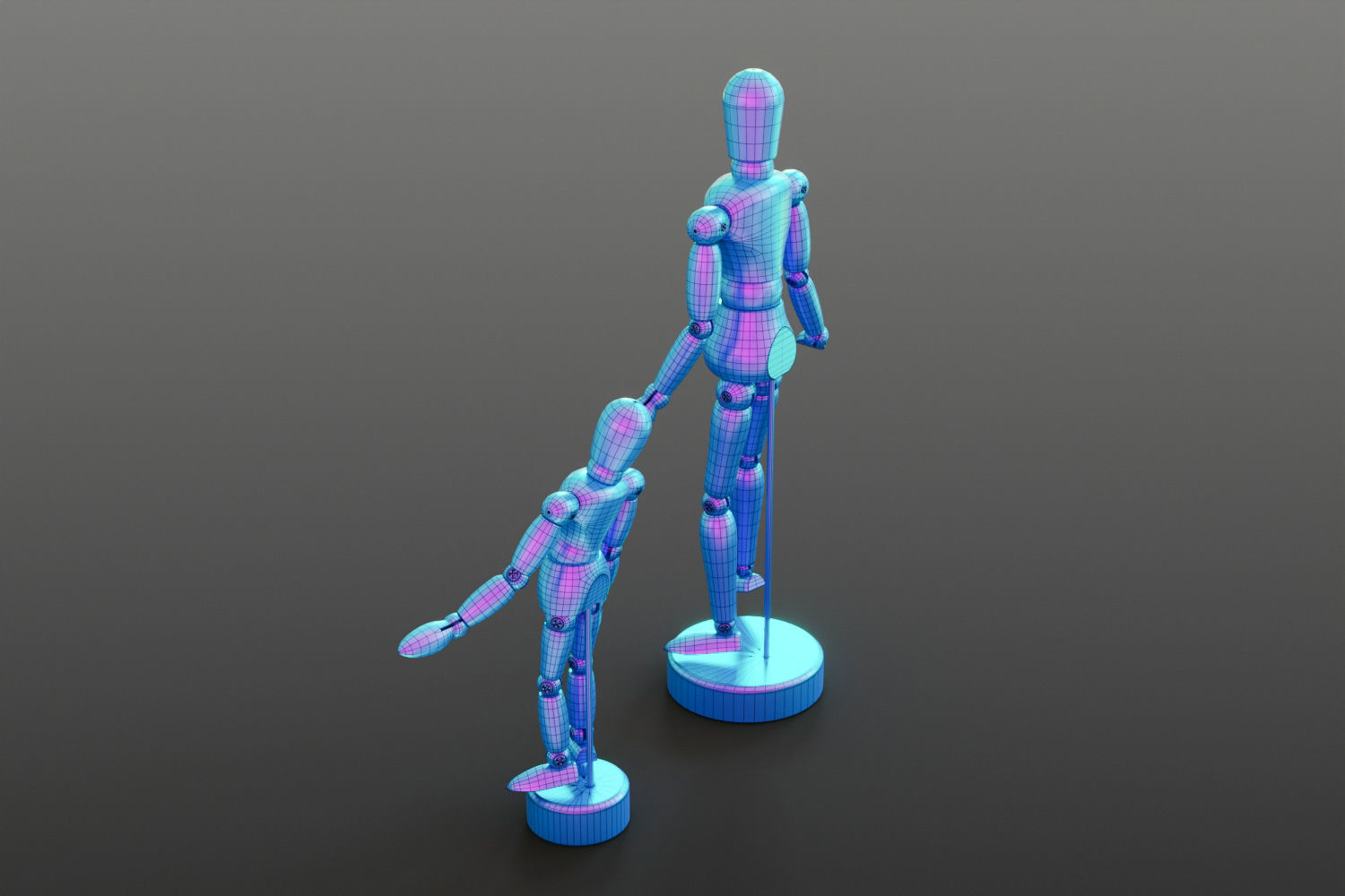 Wooden pose figures 3D model | CGTrader