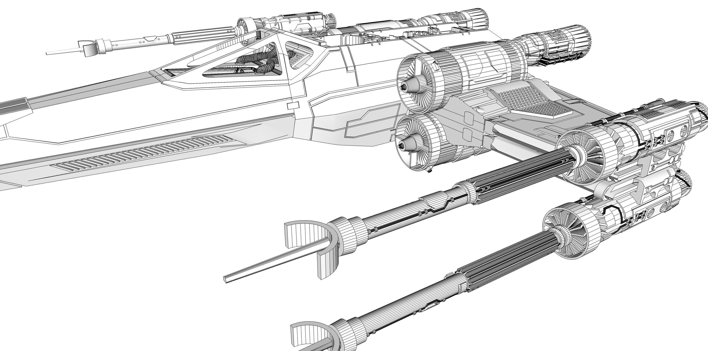 X-WING Model Kit STL files 3D model 3D printable | CGTrader