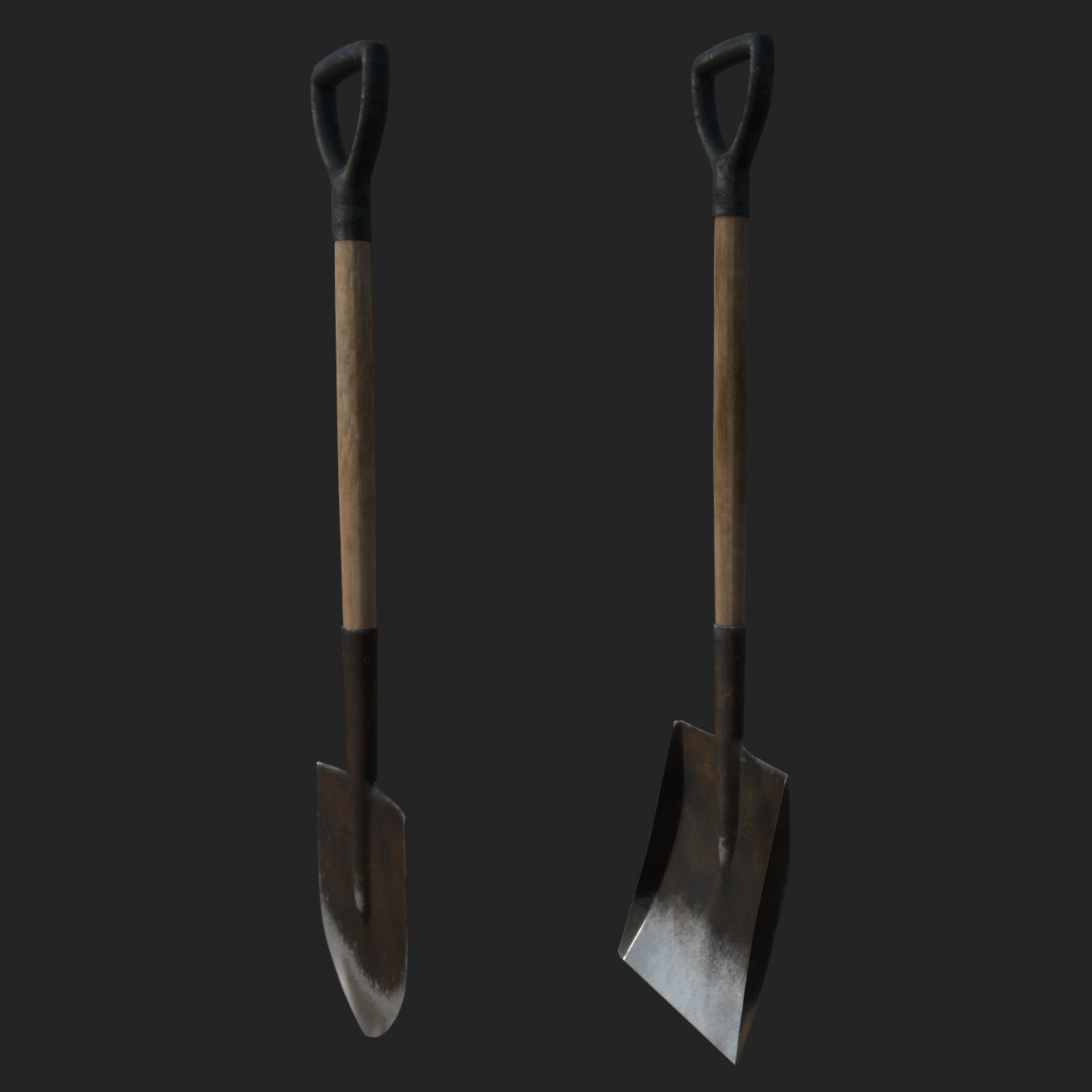 common 2 shovels with textures for unity unreal pbr 3D model | CGTrader