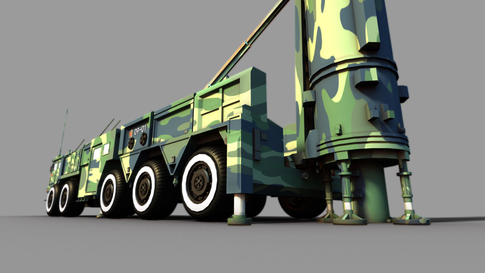 df-21c The dong feng 21 c medium-range ballistic missile 3D model ...