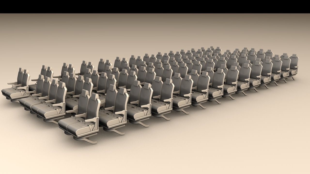 airplane seats 3D model | CGTrader