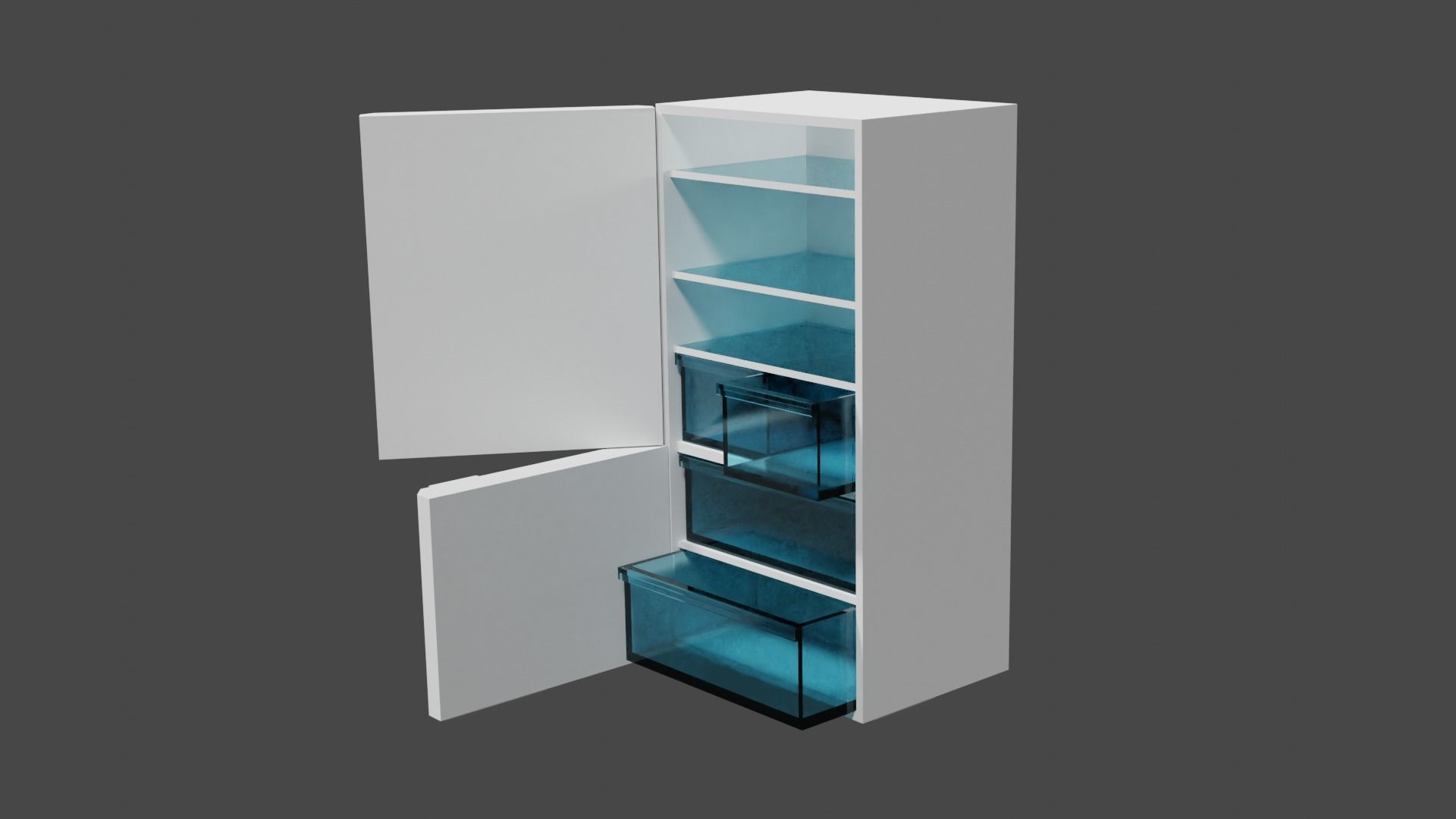 3D model Lowpoly Fridge cabinet with drawers VR / AR / low-poly | CGTrader