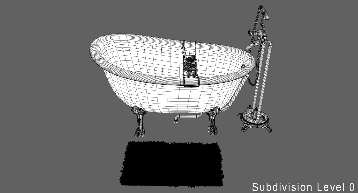 3D model Bathroom with bathtub and toilet VR / AR / low-poly | CGTrader