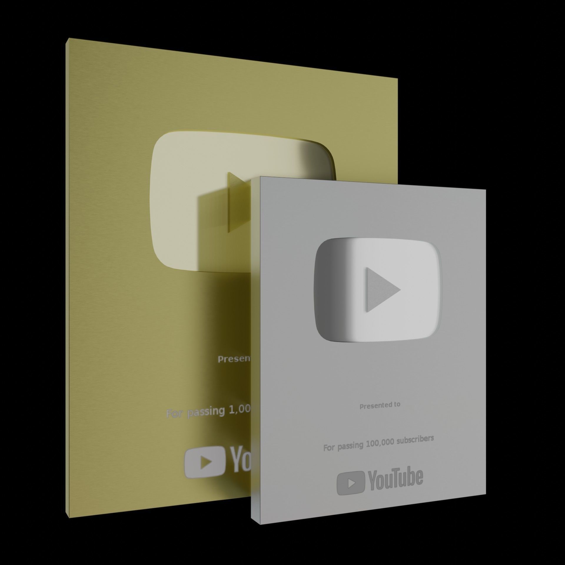 YouTube Play Buttons 3D model | CGTrader