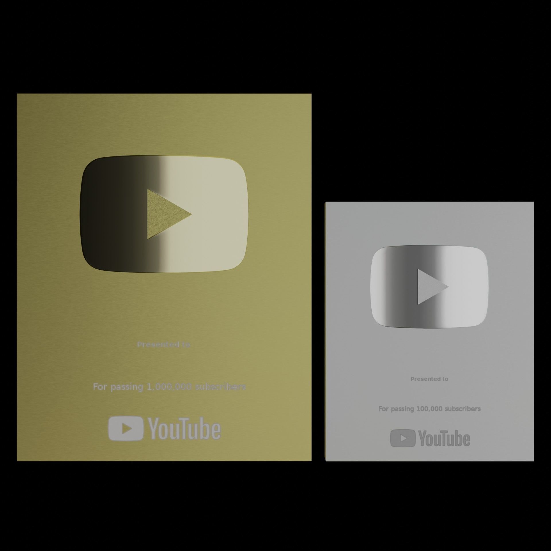 YouTube Play Buttons 3D model | CGTrader