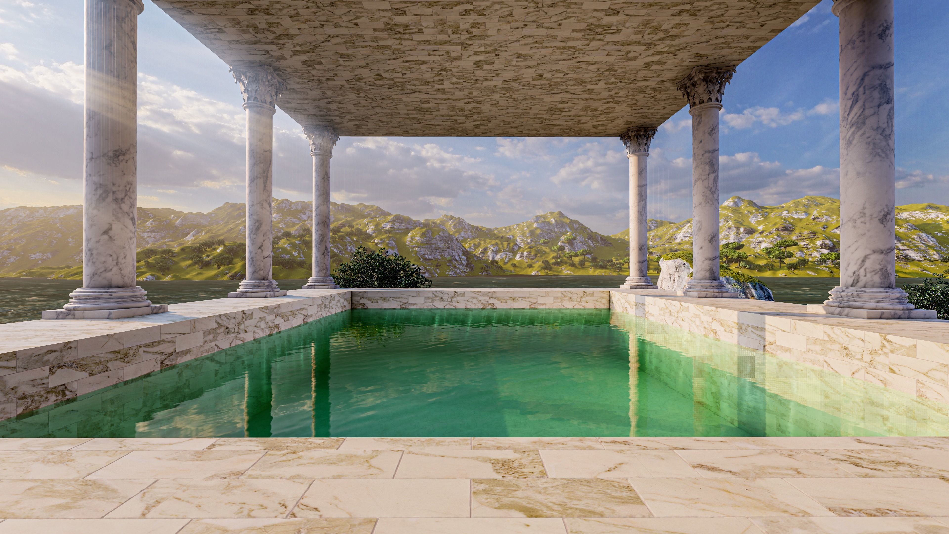 3D ANCIENT GREEK POOL free 3D model | CGTrader