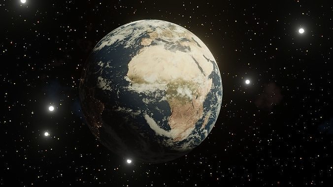 Earth in space with stars and planets 3D model | CGTrader