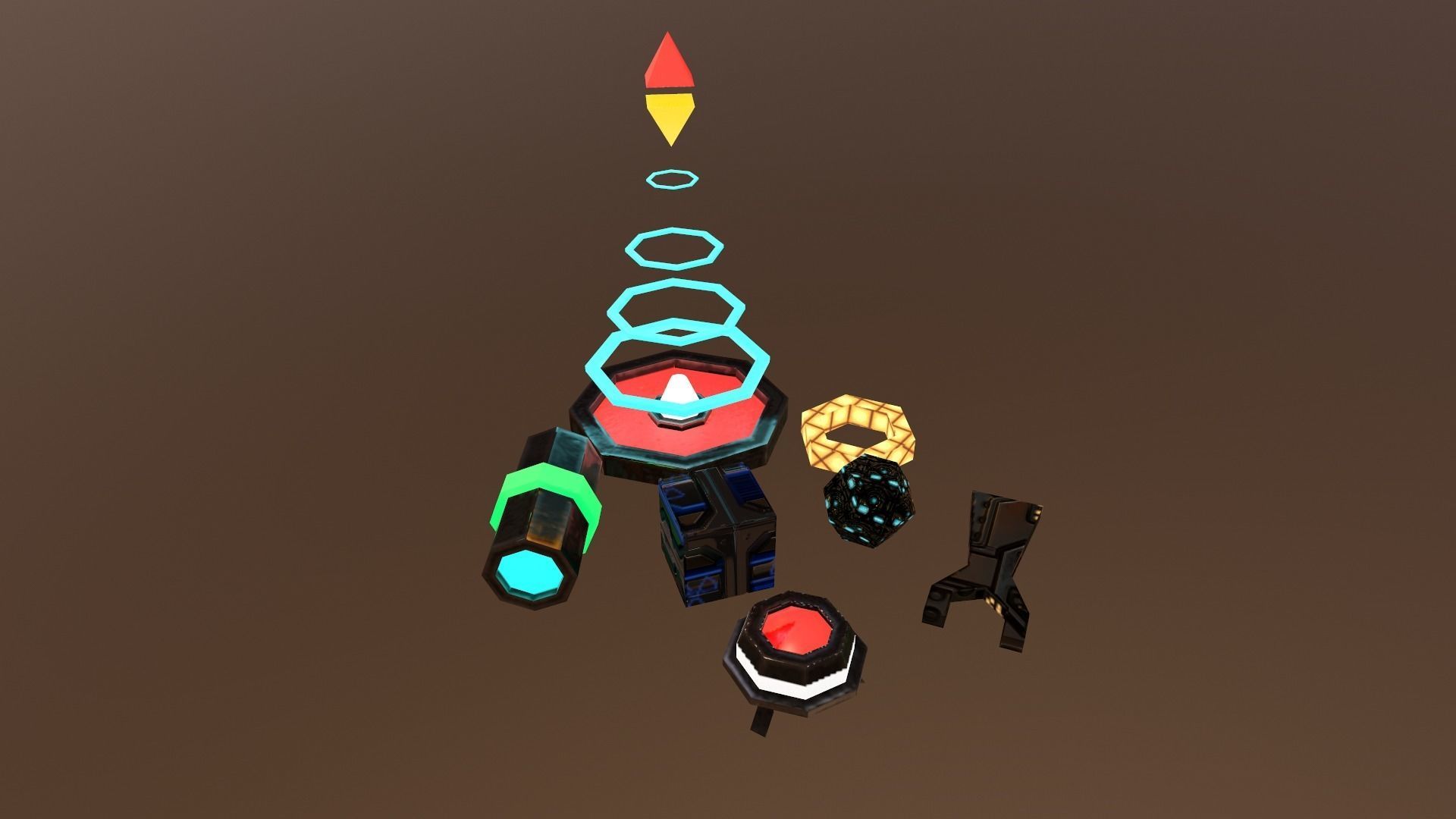 Low Poly Sci-Fi Items free VR / AR / low-poly 3D model | CGTrader