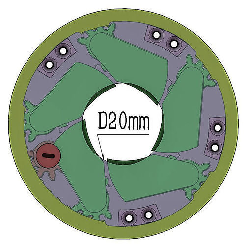 3DP5BLROD20A 3D printable Mechanical Iris shutter diy 3D model 3D ...