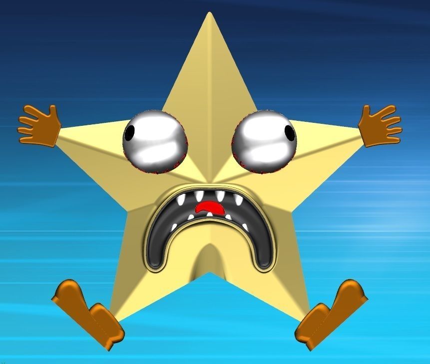 Screaming star 3D model 3D printable | CGTrader
