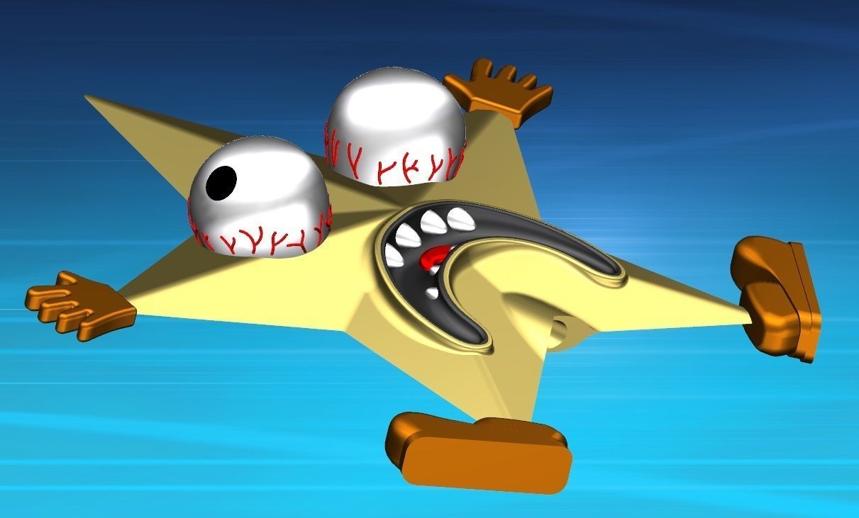 Screaming star 3D model 3D printable | CGTrader