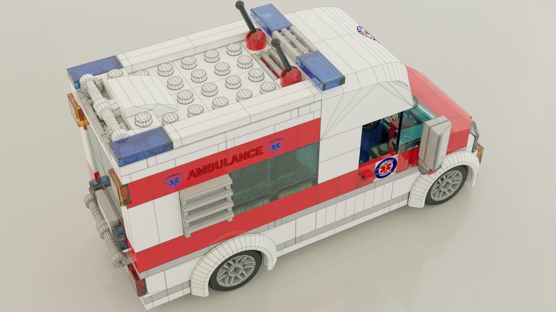 Lego Ambulance 3D model rigged | CGTrader