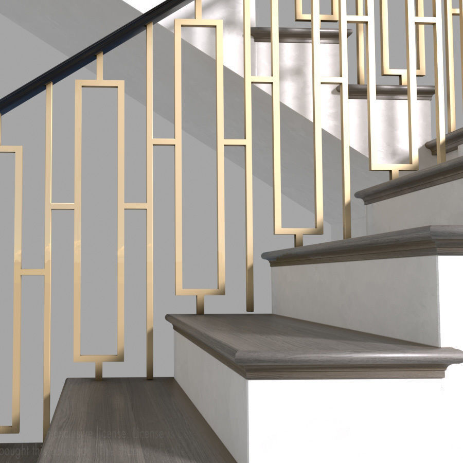 Modern interior stair art deco 3D model | CGTrader