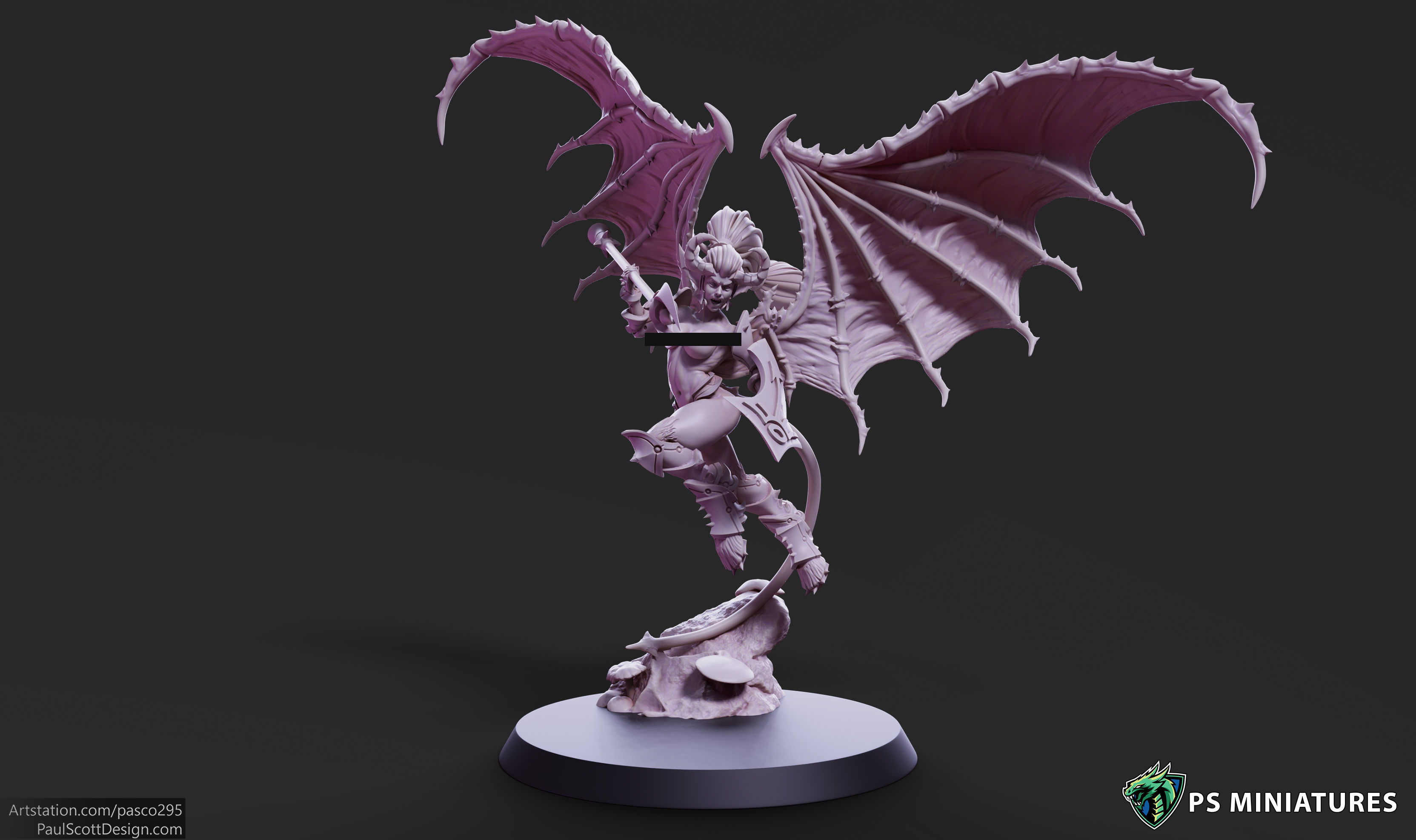 Drow Demonic Harpy Pose 1 - Includes Pinup Variant 3D model 3D ...
