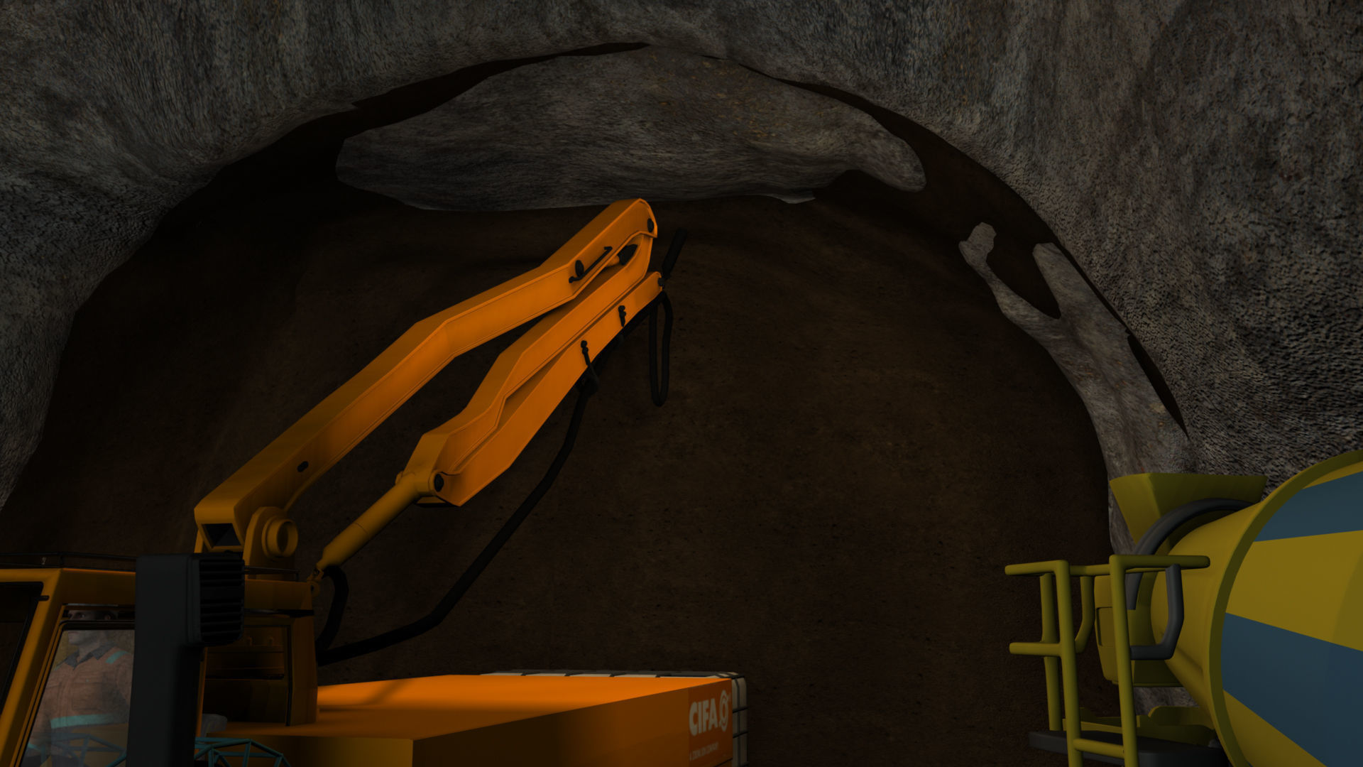 Tunnel Construction - Shotcrete Process 3D model animated rigged | CGTrader