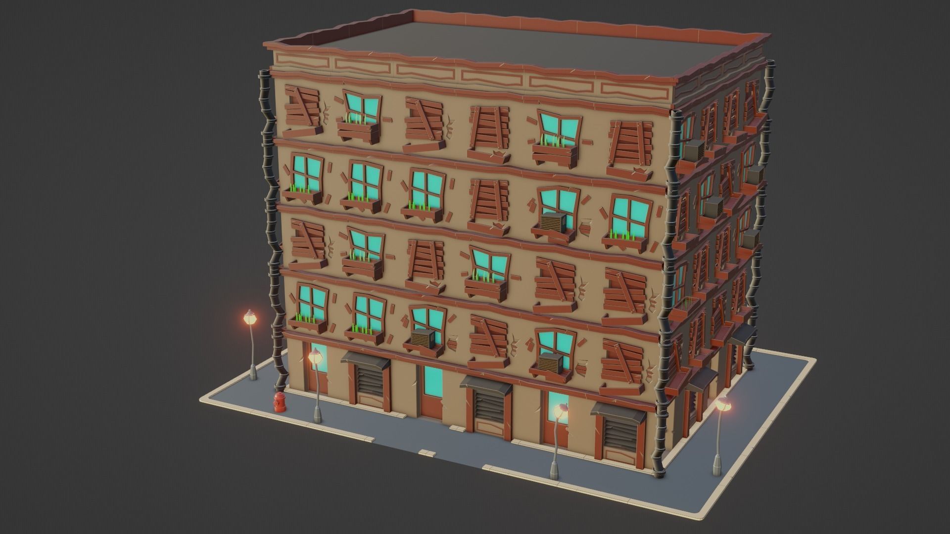 3D model Stylized Modular Building VR / AR / low-poly | CGTrader