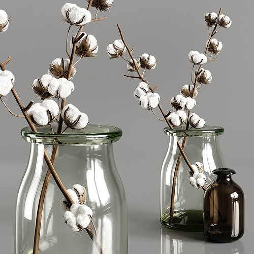 A bouquet of cotton 3D model | CGTrader