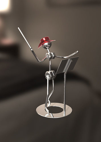 Conductor metal figure with hat on bed 3D model | CGTrader